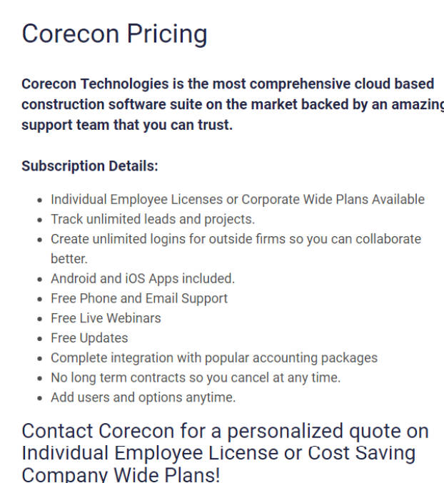 Corecon Pricing, Reviews and Features (August 2021) - SaaSworthy.com