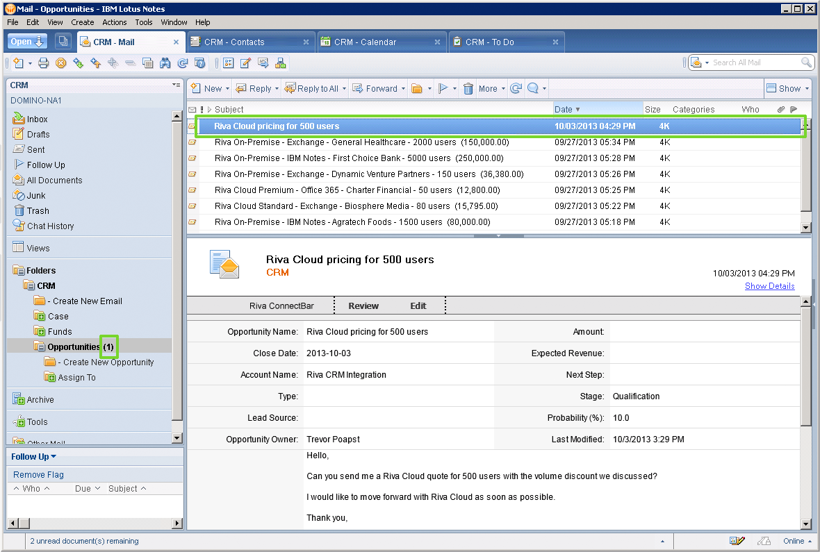 Riva Crm Integration Outlook Web App