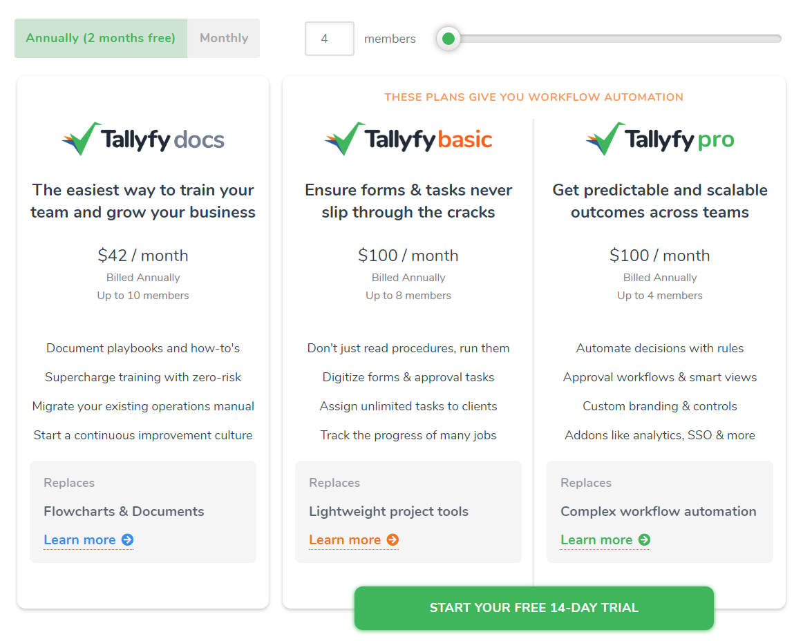 Tallyfy Pricing, Reviews and Features (September 2020) - SaaSworthy.com
