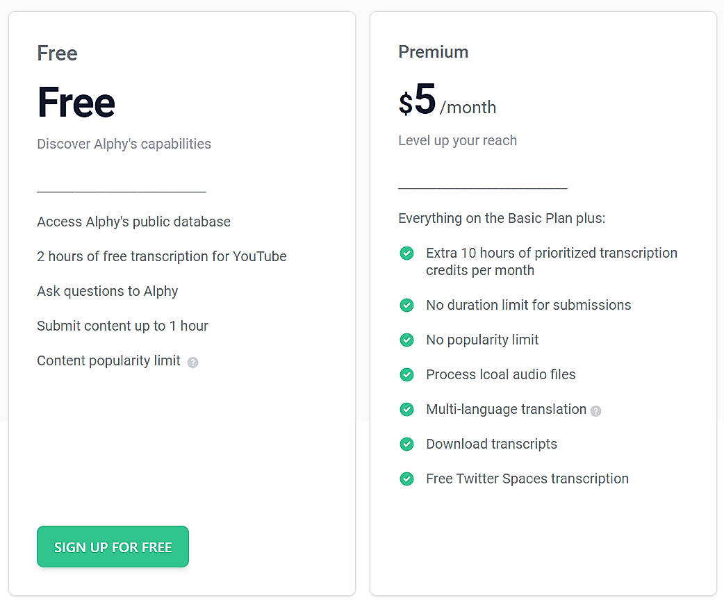 Alphy - Features & Pricing (December 2025)