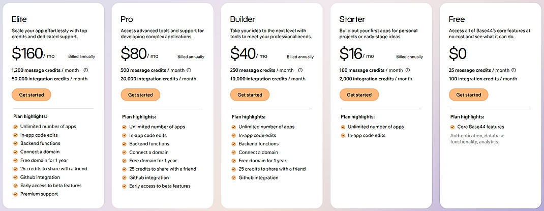 Base44 Pricing: Cost and Pricing plans