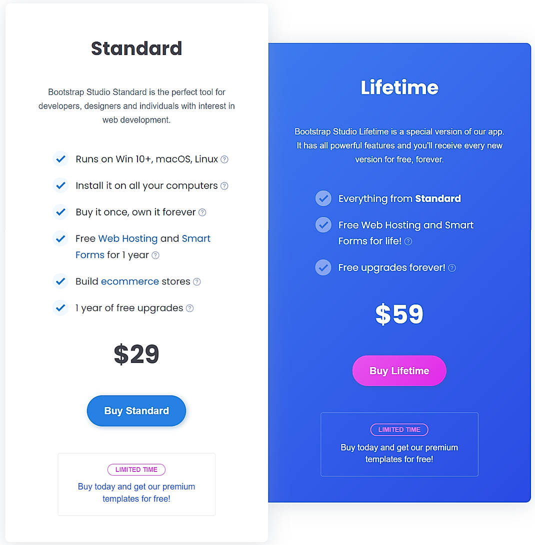 Bootstrap Studio - Features & Pricing (January 2026)
