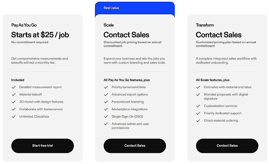 HOVER - Features & Pricing (January 2026)