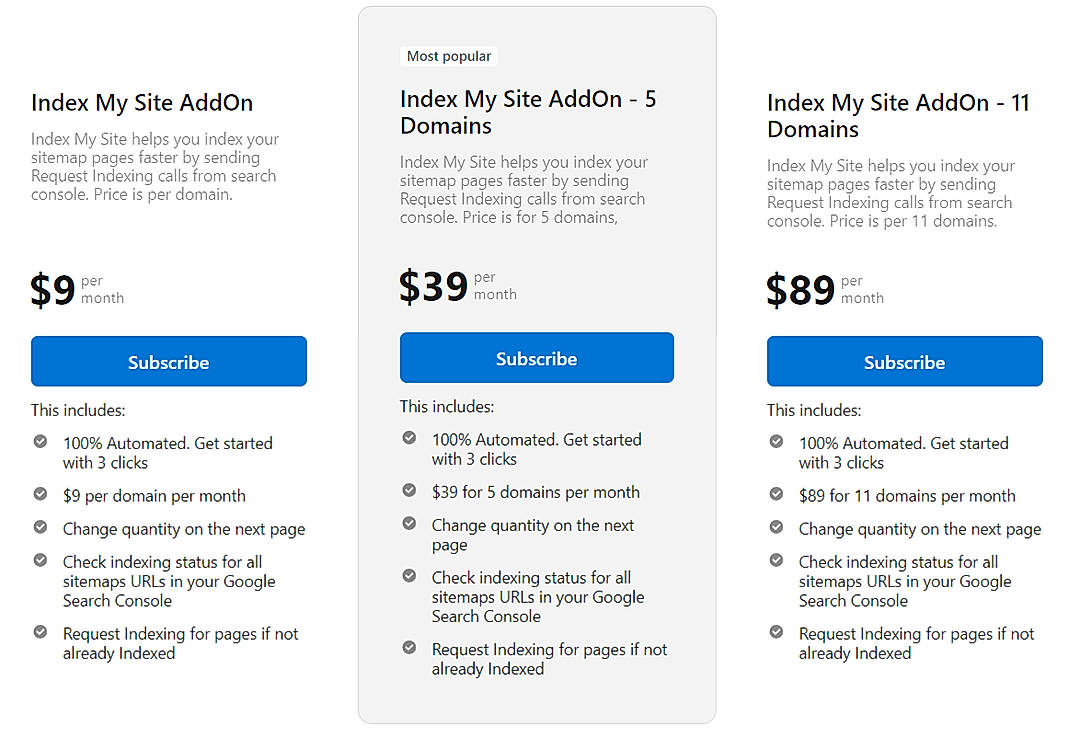 Index My Site by BLC - Features & Pricing (January 2026)