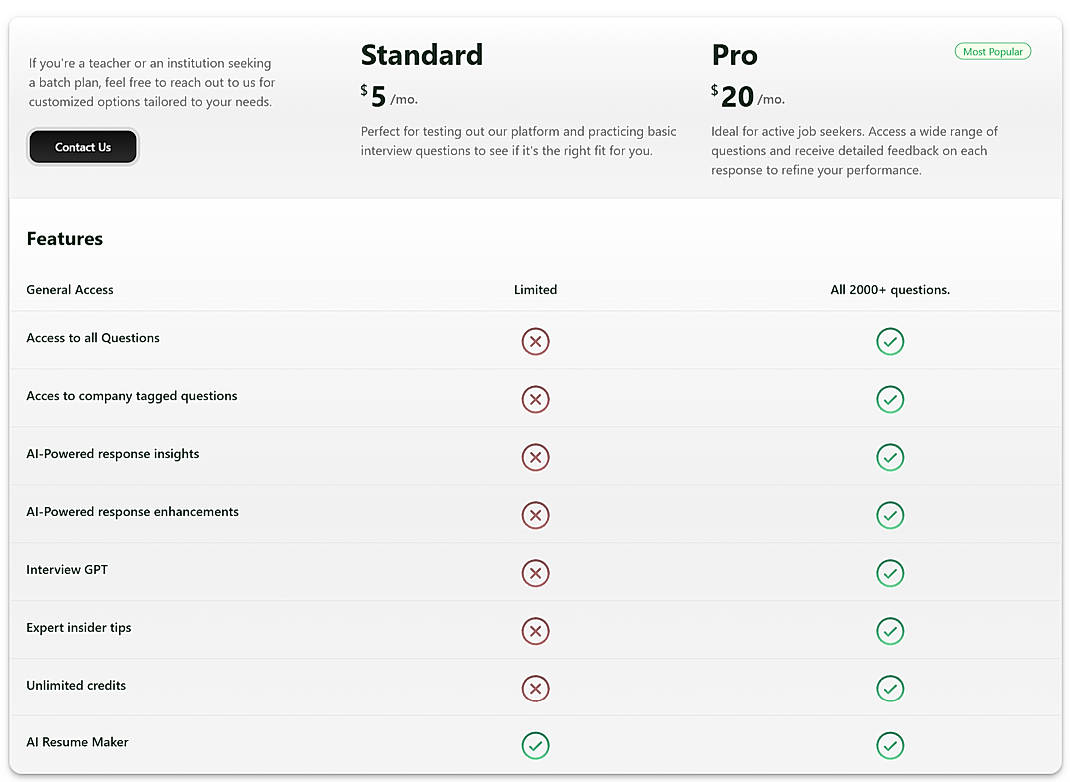 InterviewPal - Features & Pricing (September 2025)