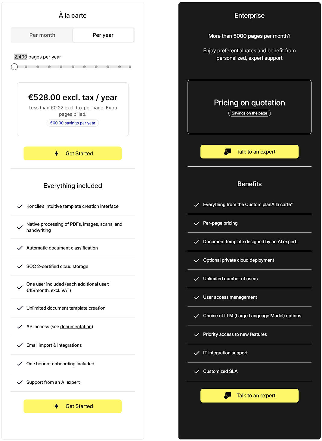 Koncile Pricing: Cost and Pricing plans