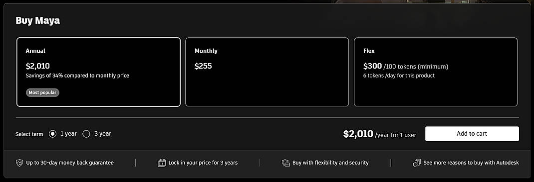 Maya Pricing: Cost and Pricing plans