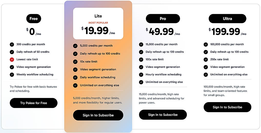 Pokee AI Pricing: Cost and Pricing plans