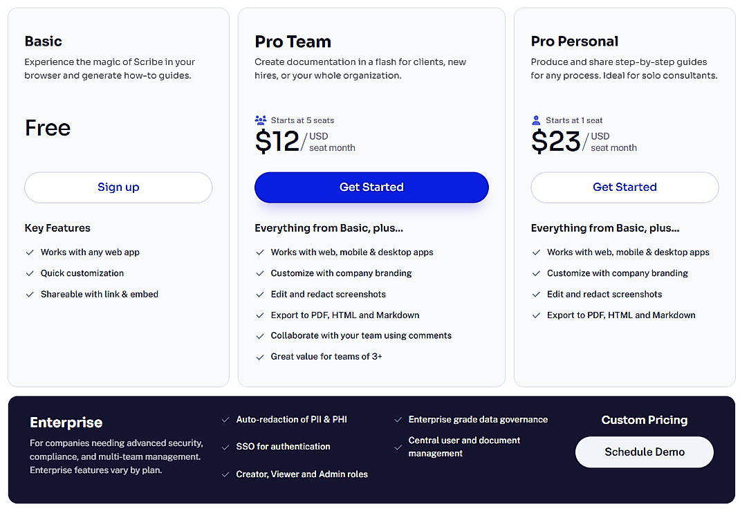 Scribe Pricing: Cost and Pricing plans