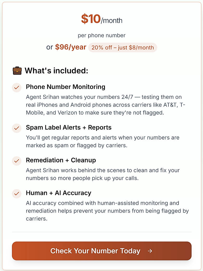 Agent Srihan Pricing: Cost and Pricing plans