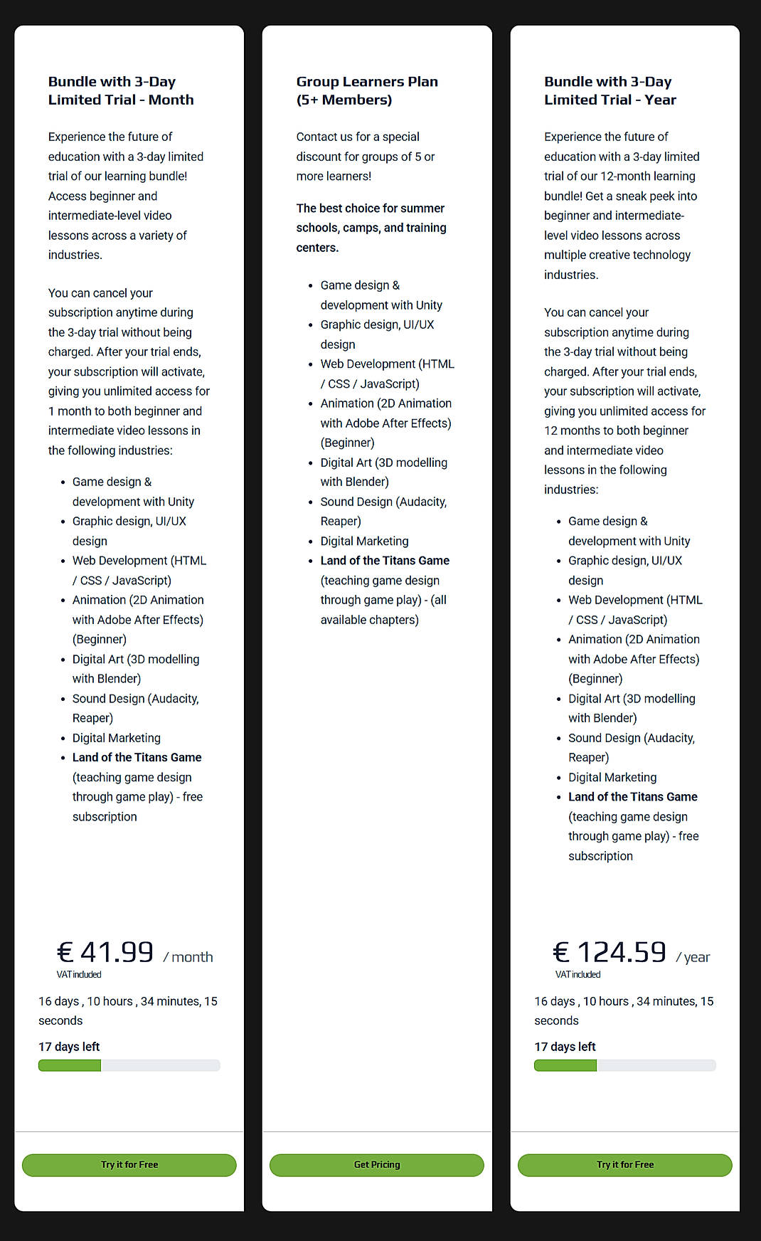 Techtitans Creative Technology Hub Pricing: Cost and Pricing plans
