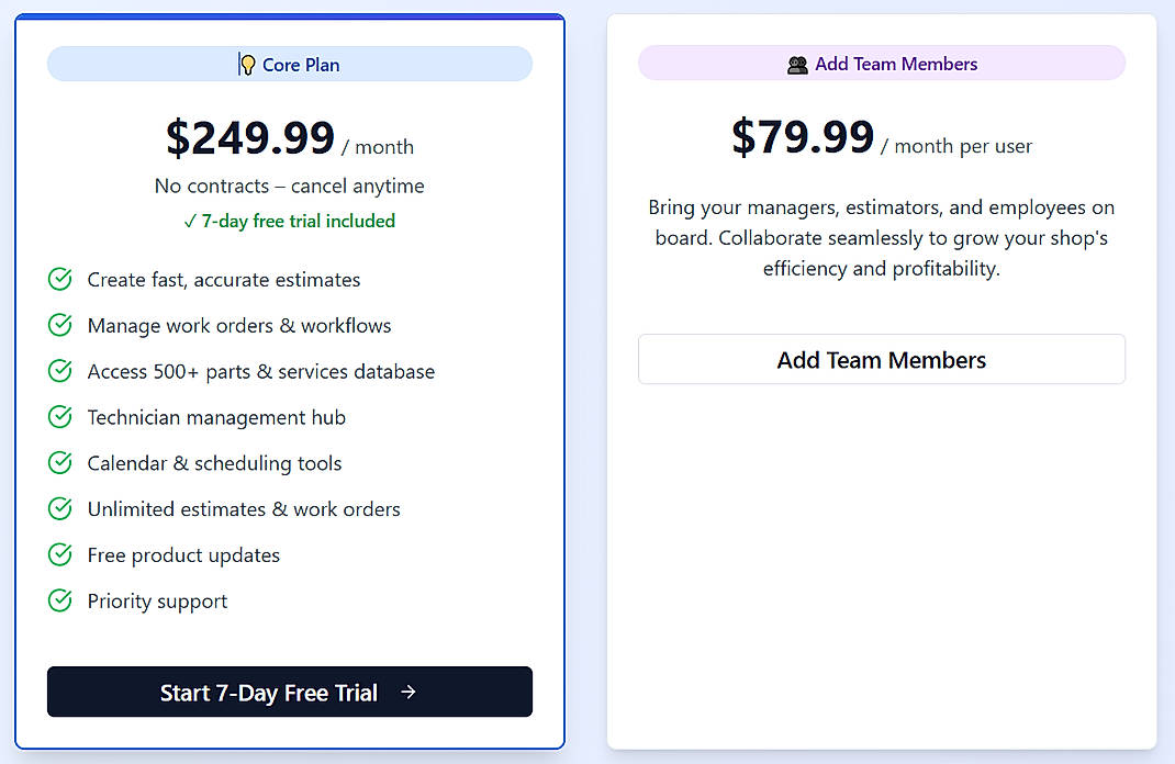 True Estimate Pricing: Cost and Pricing plans