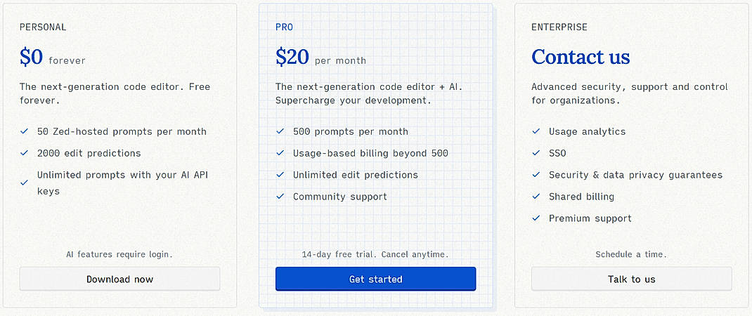 Zed - Features & Pricing (February 2026)