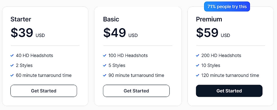 InstaHeadshots Pricing: Cost and Pricing plans