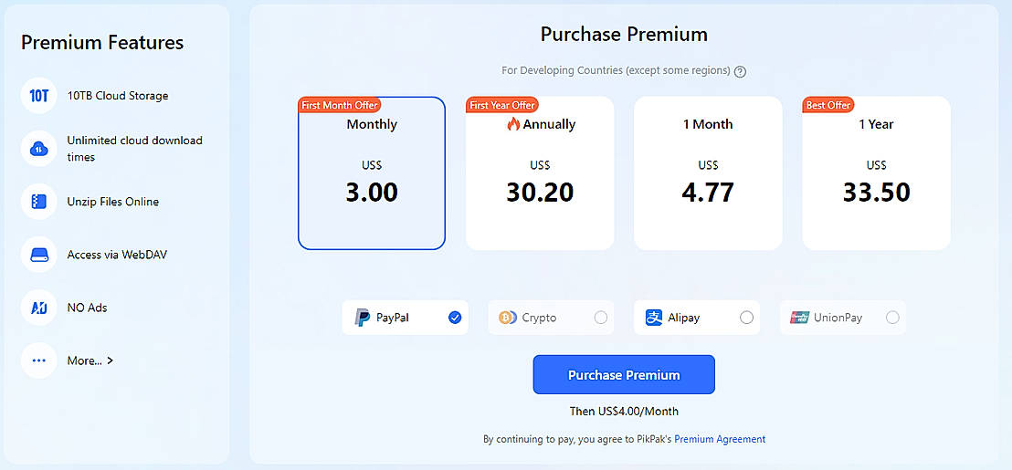 PikPak Pricing: Cost and Pricing plans