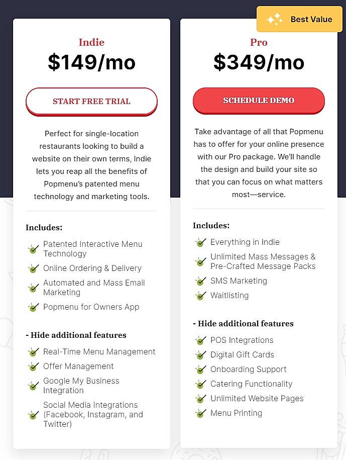 Popmenu Pricing: Cost and Pricing plans