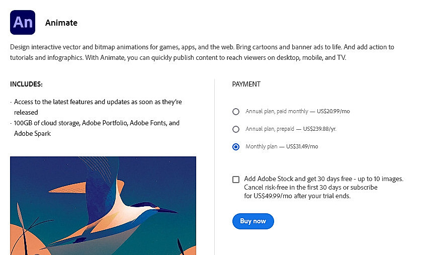 Adobe Animate Pricing: Cost and Pricing plans