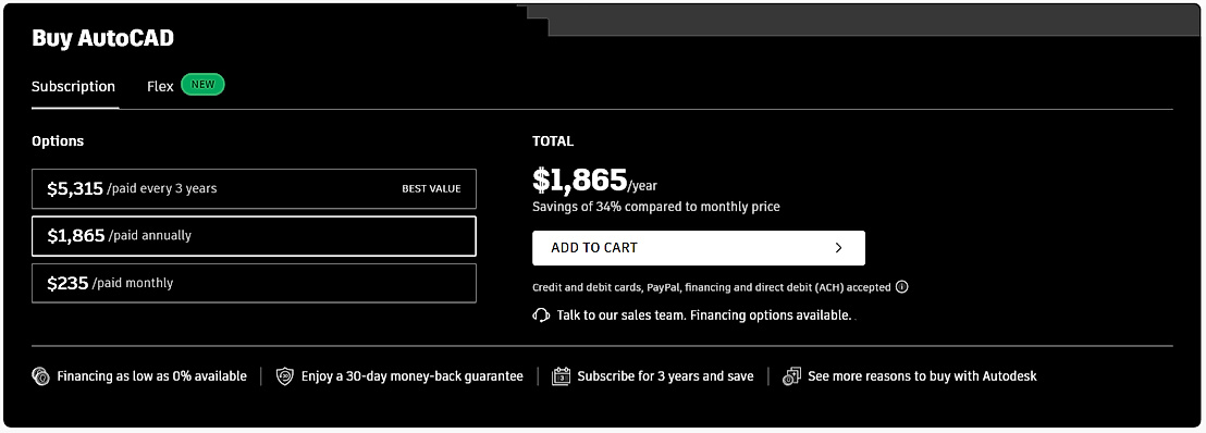 AutoCAD Pricing: Cost and Pricing plans