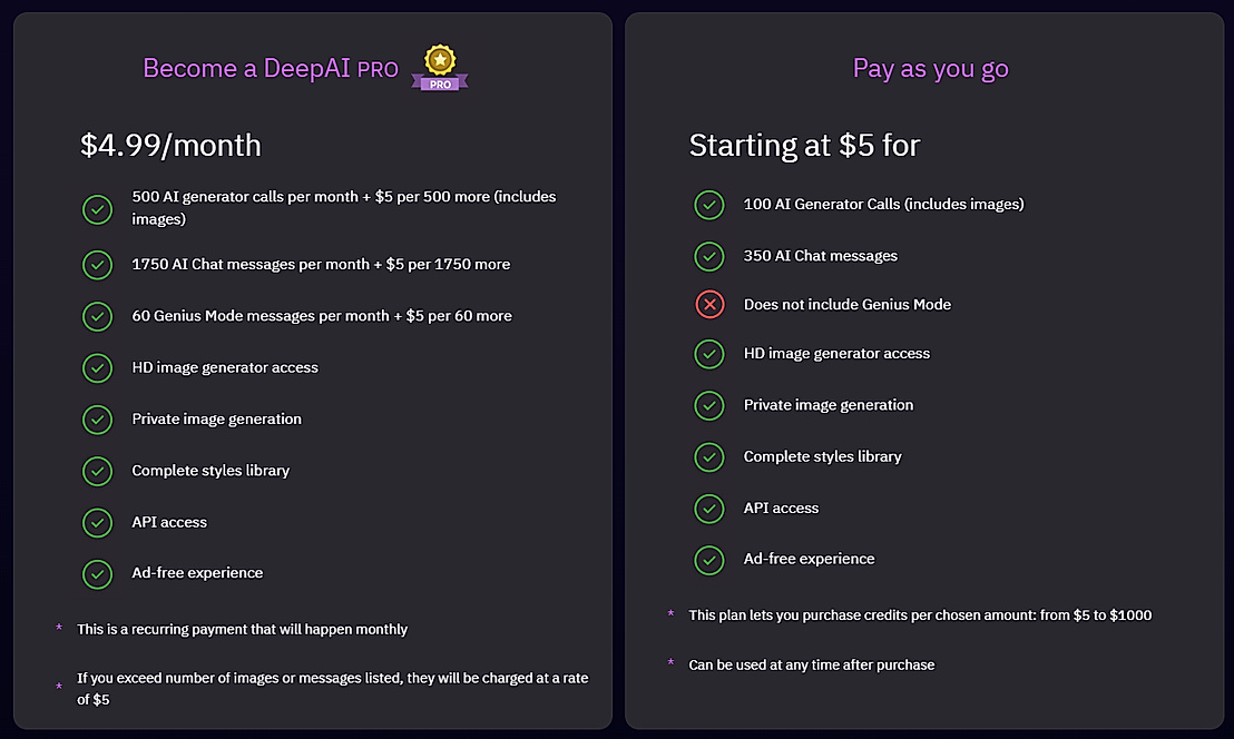 DeepAI Pricing, Reviews and Features (January 2024) - SaaSworthy.com