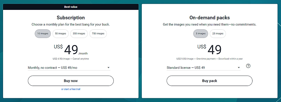 Shutterstock Pricing: Cost and Pricing plans
