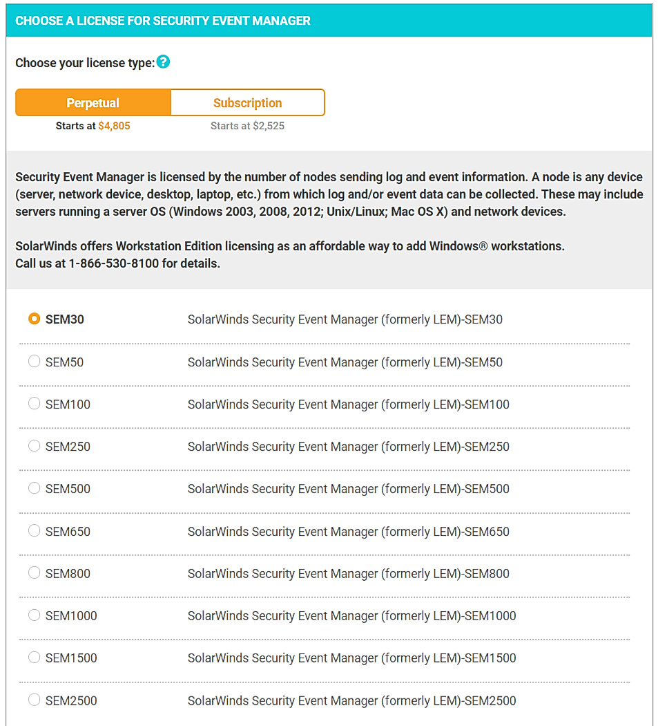Solarwinds Security Event Manager Pricing Cost And Pricing Plans