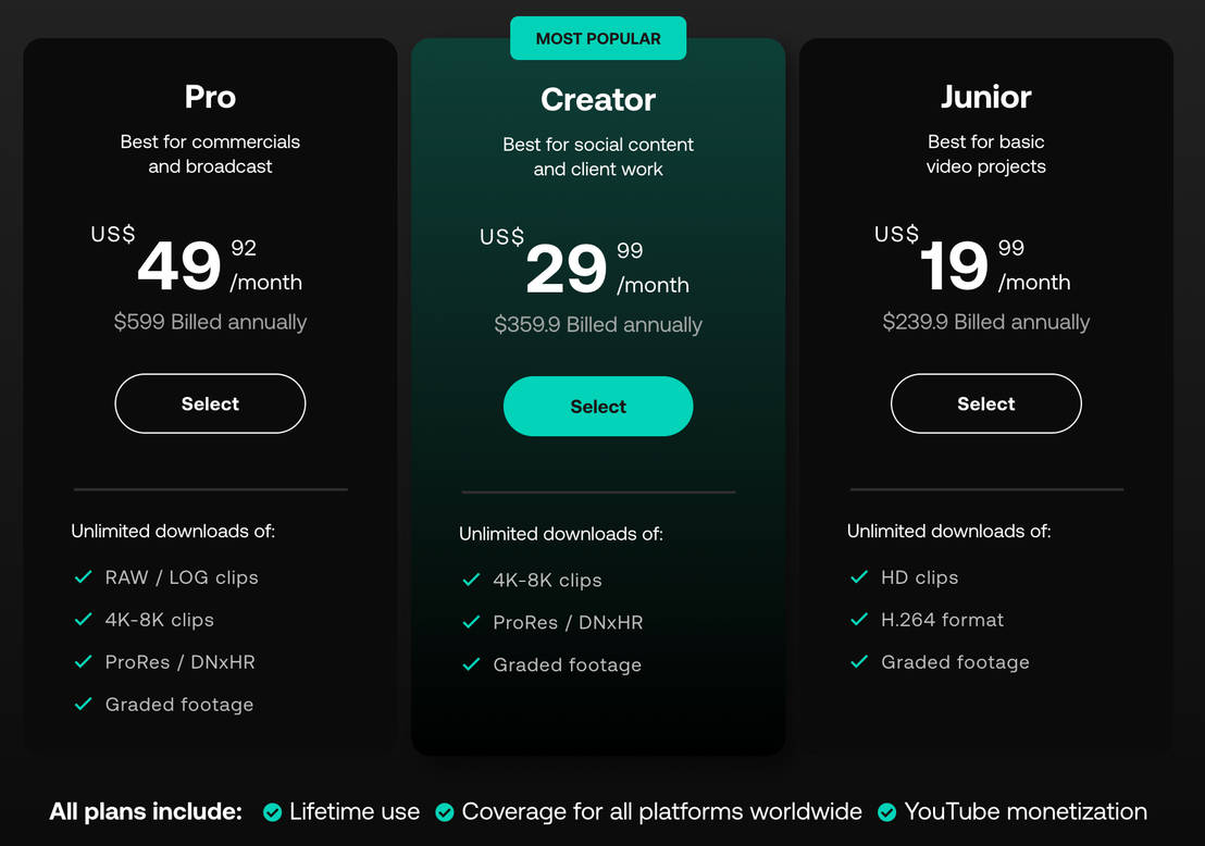 Artgrid Pricing: Cost and Pricing plans