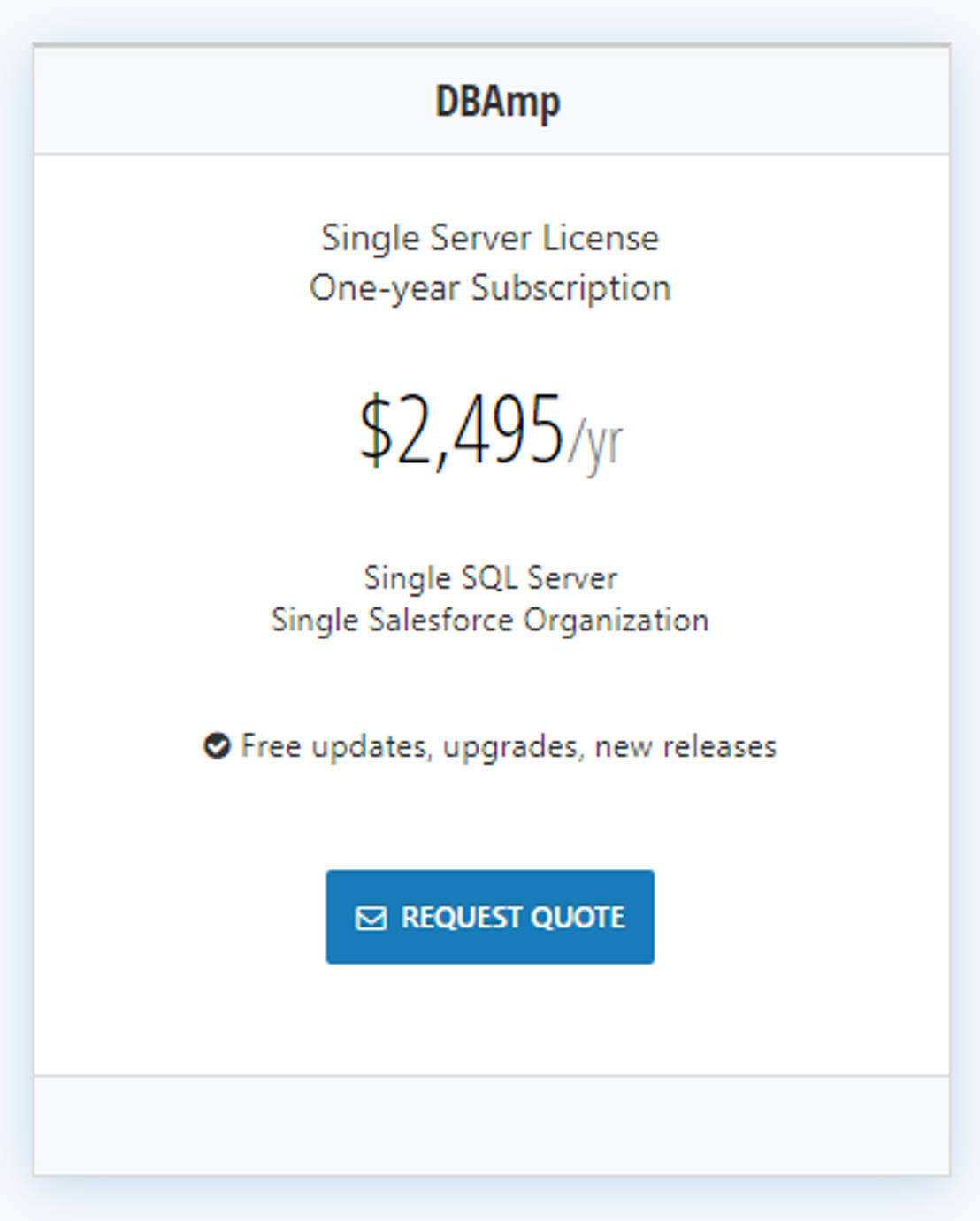 DBAmp Pricing: Cost and Pricing plans