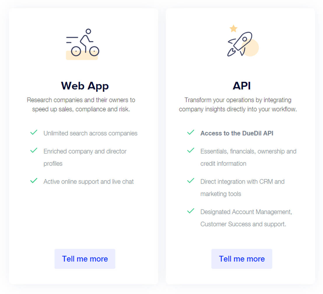 DueDil Pricing: Cost and Pricing plans