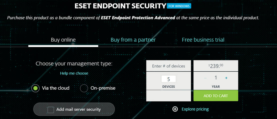 ESET Endpoint Security Pricing: Cost and Pricing plans