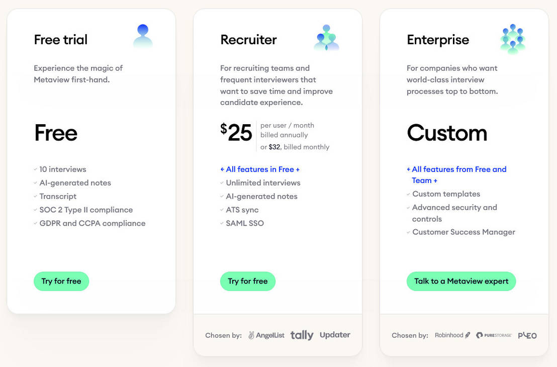 Metaview Pricing: Cost and Pricing plans