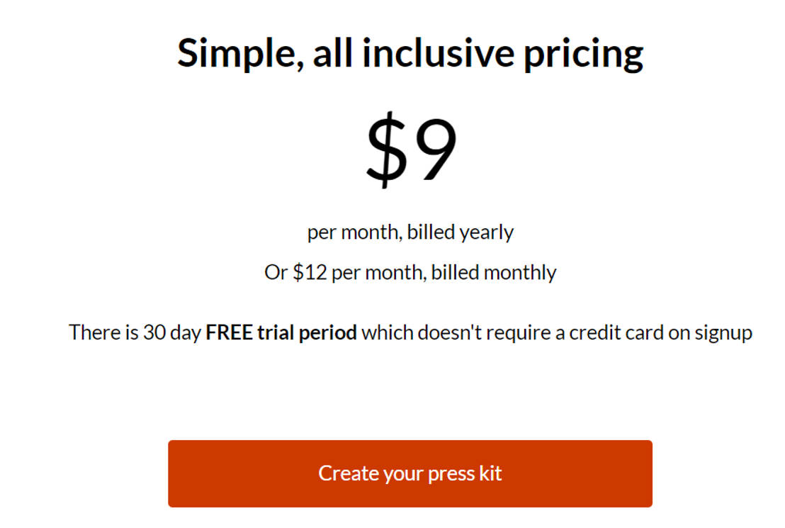 PressKitHero Pricing Cost And Pricing Plans PressKitHero Pricing Cost And Pricing Plans