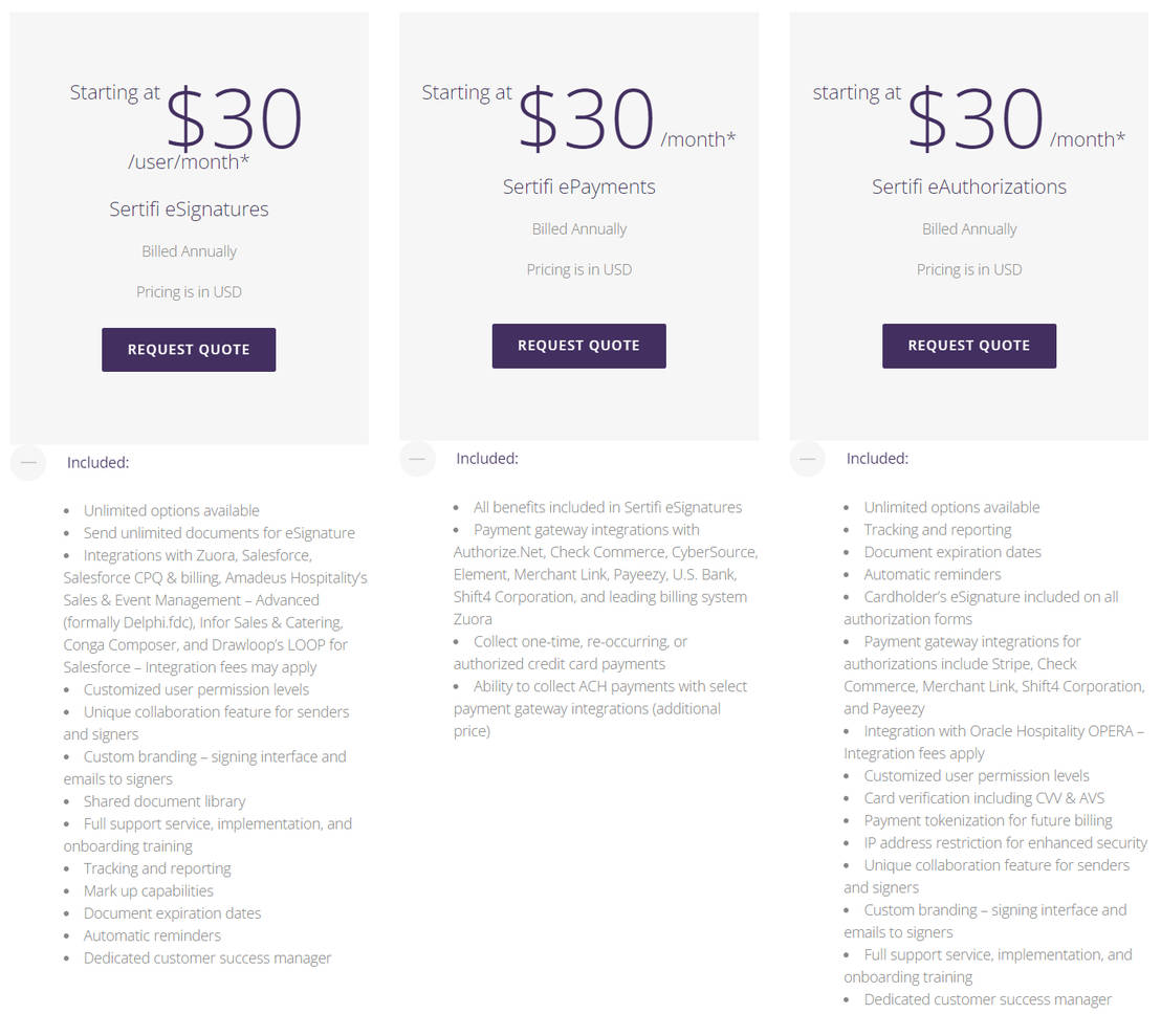 Sertifi Pricing: Cost and Pricing plans
