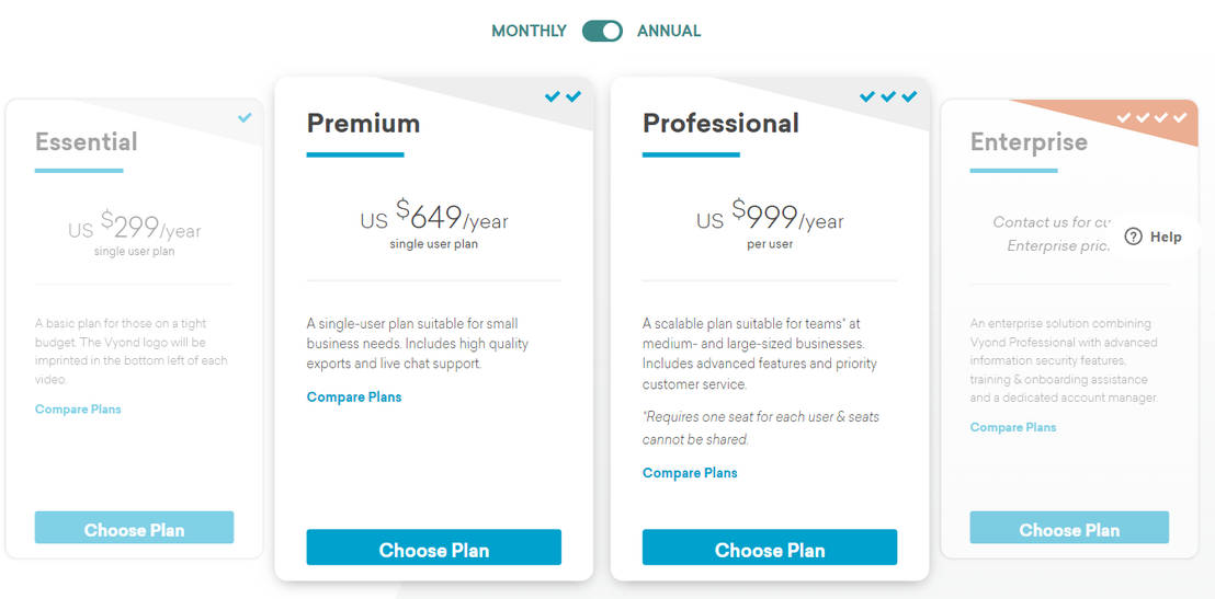 Vyond Pricing: Cost and Pricing plans