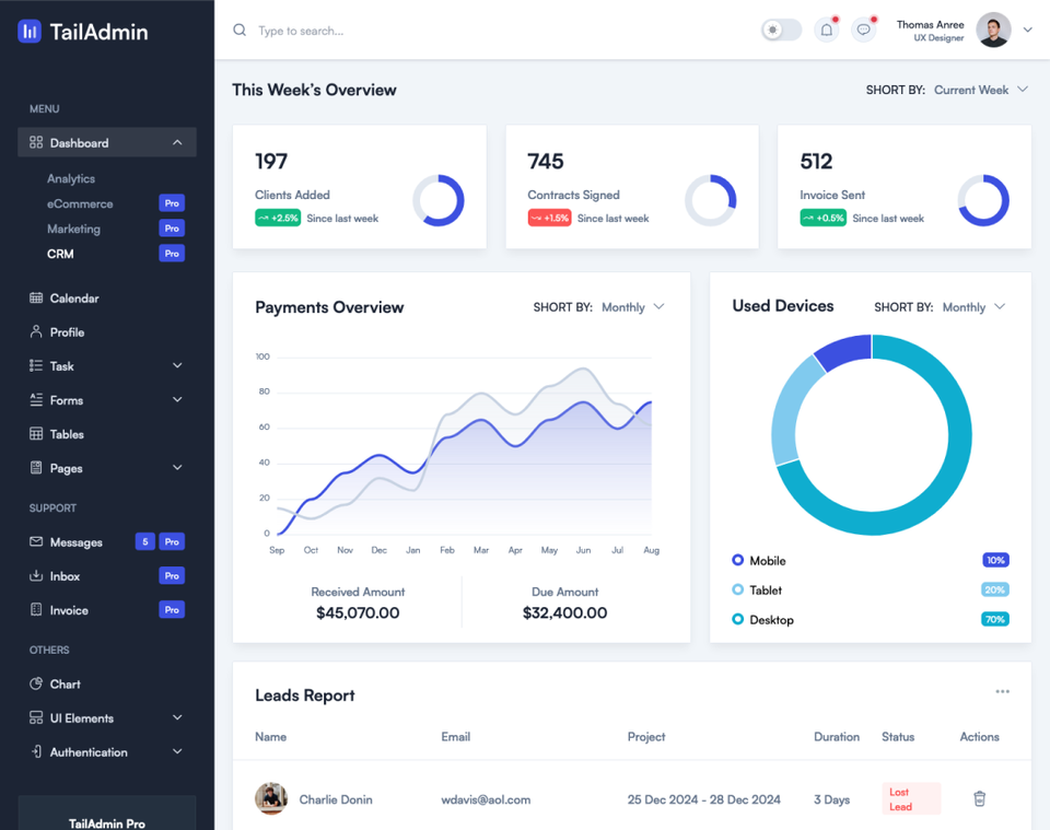 Tailadmin Pricing, Reviews and Features (November 2023) - SaaSworthy.com
